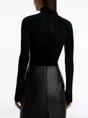 12 STOREEZ Long-sleeve Ribbed T-shirt - Black