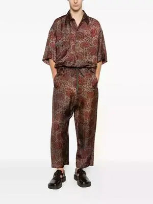 UMA WANG Perch Floral-print Trousers - Neutrals