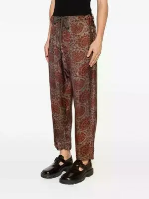 UMA WANG Perch Floral-print Trousers - Neutrals