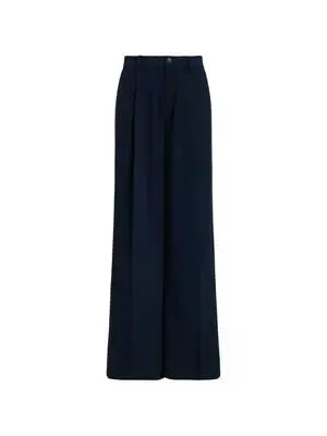 Ralph Lauren Pleated Wide-leg Trousers - Blue