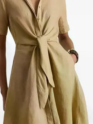 Ralph Lauren Linen Midi Dress - Neutrals