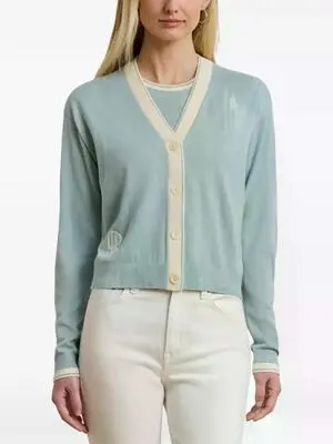 Ralph Lauren Embroidered-logo Cardigan - Blue