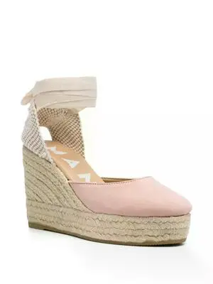Manebí Tie-fastening Wedge Espadrilles - Pink