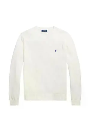 Polo Ralph Lauren Logo-embroidered Crew-neck Sweater - Neutrals