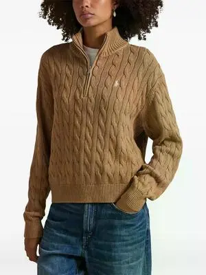 Polo Ralph Lauren Cable-knit Zip Sweater - Neutrals