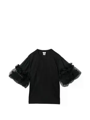 Noir Kei Ninomiya Tulle Sleeve T-shirt - Black