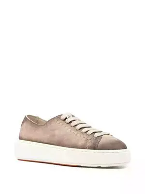 Santoni Leather Sneakers - Neutrals