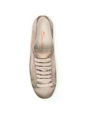 Santoni Leather Sneakers - Neutrals