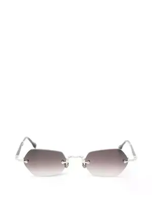 Matsuda Geometric Frame Rimless Sunglasses - Black