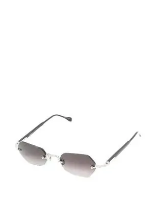 Matsuda Geometric Frame Rimless Sunglasses - Black