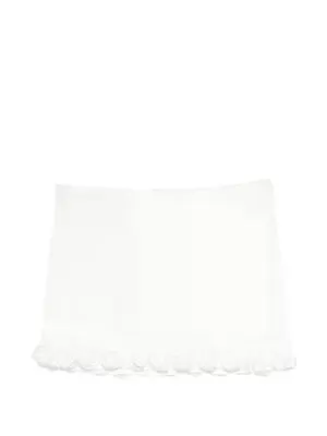 Oseree Rose-appliqué Mini Skirt - White