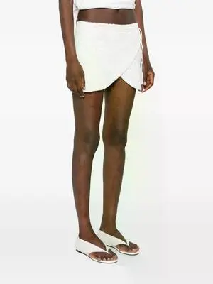Oseree Sequin-embellished Wrap Mini Skirt - White