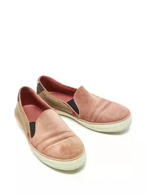 Burberry Check-pattern Suede Sneakers - Pink