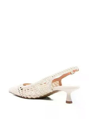 BIBI LOU Kou Woven Slingback Pumps - Neutrals