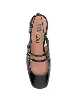 BIBI LOU Patent Slingback Pumps - Black