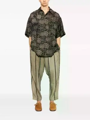 UMA WANG Striped Drawstring Trousers