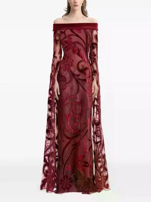 GEMY MAALOUF Off-shoulder Maxi Dress - Red