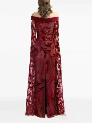 GEMY MAALOUF Off-shoulder Maxi Dress - Red