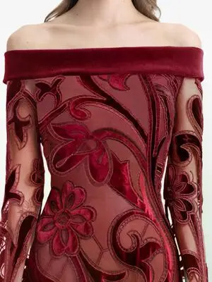 GEMY MAALOUF Off-shoulder Maxi Dress - Red