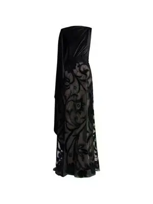 GEMY MAALOUF Embroidered Maxi Dress - Black