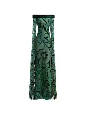 GEMY MAALOUF Off-shoulder Maxi Dress - Green