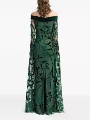 GEMY MAALOUF Off-shoulder Maxi Dress - Green