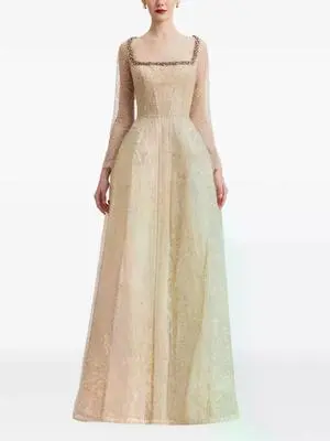 GEMY MAALOUF Embellished Maxi Dress - Neutrals