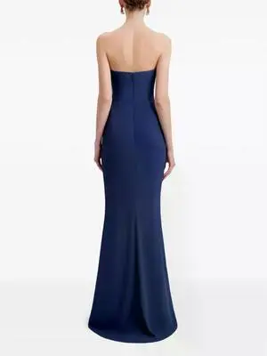 GEMY MAALOUF Feather-detail Draped Maxi Dress
