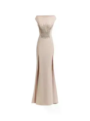 GEMY MAALOUF Embellished Maxi Dress - Neutrals