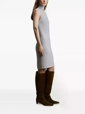 12 STOREEZ Turtleneck Sleeveless Maxi Dress - Grey
