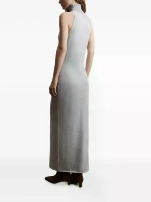 12 STOREEZ Turtleneck Sleeveless Maxi Dress - Grey