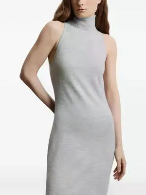 12 STOREEZ Turtleneck Sleeveless Maxi Dress - Grey