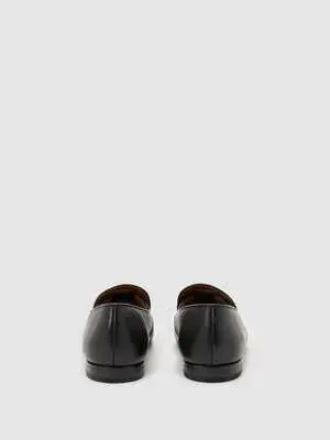 REISS Tumbled-leather Tassel-detail Loafers