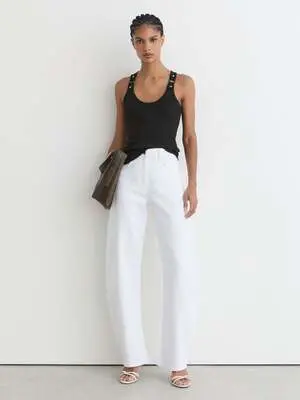 REISS Stretch-cotton Vest With Hardware Detail - Black