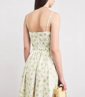 Sandro Floral Cotton Midi Dress - Beige