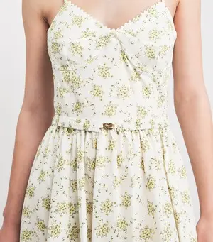 Sandro Floral Cotton Midi Dress - Beige