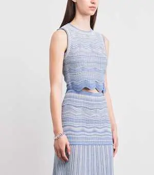 Sandro Metallic Knit Crop Top