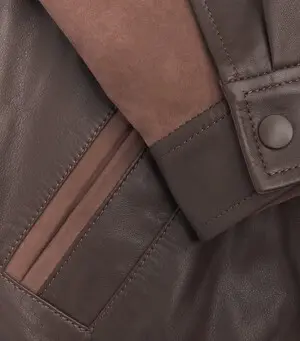 LEMAIRE Leather Blouson Bomber Jacket - Brown