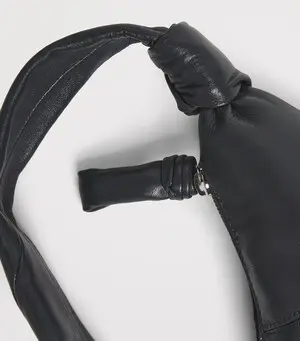 LEMAIRE Small Leather Croissant Bag - Navy