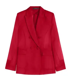 Max Mara Silk Organza Blazer - Red