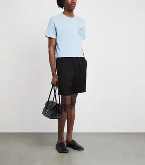 Sandro Cotton Crochet T-shirt - Blue