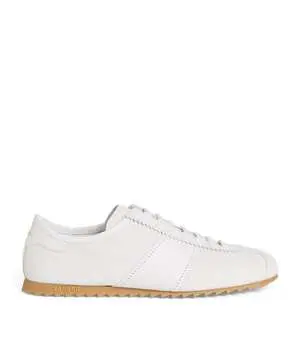 Sandro Leather And Suede Low-top Sneakers - Beige
