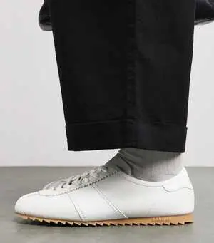 Sandro Leather And Suede Low-top Sneakers - Beige
