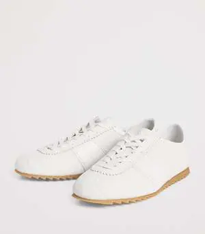 Sandro Leather And Suede Low-top Sneakers - Beige