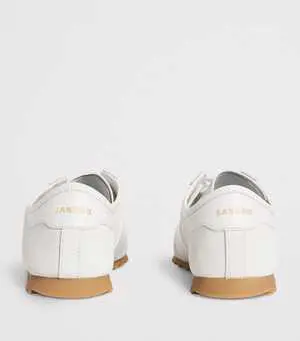 Sandro Leather And Suede Low-top Sneakers - Beige