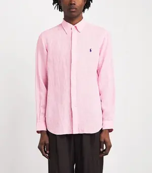 Polo Ralph Lauren Linen Button-up Shirt With Embroidered Logo