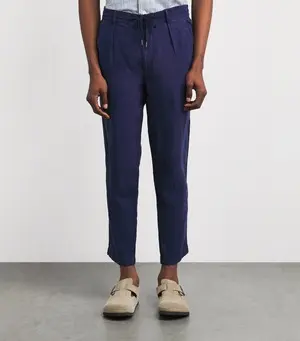 Polo Ralph Lauren Linen Drawstring Trousers - Navy