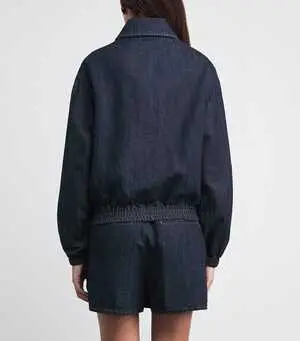 7 For All Mankind Cotton-linen Denim Jacket - Navy