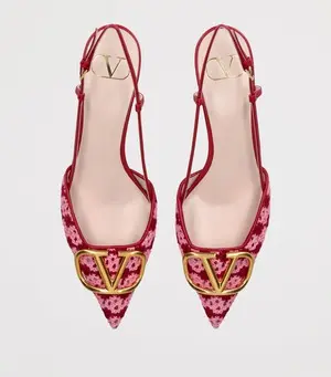 Valentino Garavani Crochet Vlogo Signature Slingback Pumps