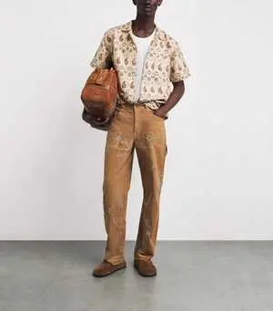 KARTIK RESEARCH Embroidered Upcycled Cotton Canvas Trousers